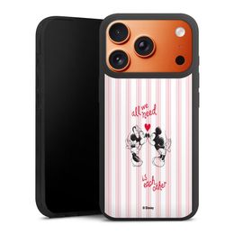 DeinDesign iPhone 17 Pro Handy Premium Silikon H&uuml;lle Handyh&uuml;lle schwarz Case Love Disney Silikon Premium Case