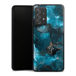 DeinDesign Galaxy A52s 5G Handy Slim Case extra d&uuml;nn Silikon Handyh&uuml;lle schwarz H&uuml;lle Ocean Blue Marble Silikon Slim Case