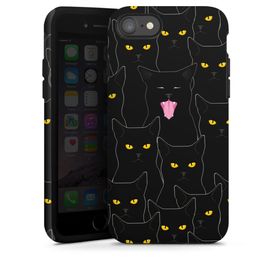 DeinDesign iPhone SE (2020) Handy Panzer Handyh&uuml;lle robuste Outdoor H&uuml;lle Schutzh&uuml;lle matt Cat Muster Eye Tough Case