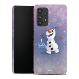 DeinDesign Galaxy A53 5G Handy Premium Case Smartphone Handyh&uuml;lle Schutzh&uuml;lle gl&auml;nzend Frozen Olaf Official Licensed Product Frozen Premium Case