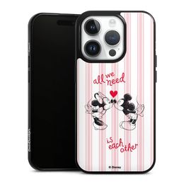 DeinDesign iPhone 14 Pro Handy Slim Case extra d&uuml;nn Silikon Handyh&uuml;lle schwarz H&uuml;lle Love Disney Silikon Slim Case