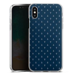 DeinDesign iPhone Xs Handy Silikon H&uuml;lle Case transparent Handyh&uuml;lle Anchor Muster Sail Silikon Case