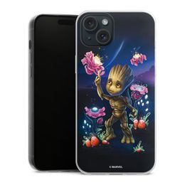 DeinDesign iPhone 15 Plus Handy Slim Case Silikon Handyh&uuml;lle transparent H&uuml;lle extra d&uuml;nn Baby Groot Marvel Guardians Of The Galaxy Silikon Slim Case