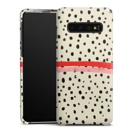 DeinDesign Galaxy S10 Handy Premium Case Smartphone Handyh&uuml;lle Schutzh&uuml;lle gl&auml;nzend Stripes Points Kunst Premium Case