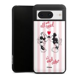 DeinDesign Google Pixel 8 Handy Premium Silikon H&uuml;lle Handyh&uuml;lle schwarz Case Love Disney Silikon Premium Case