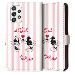 DeinDesign Galaxy A52 5G Handy Klapph&uuml;lle Handyh&uuml;lle aus Kunst Leder wei&szlig; Flip Case Love Disney Sideflip mit Lasche