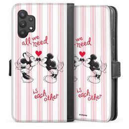 DeinDesign Galaxy A32 4G Handy Klapph&uuml;lle Handyh&uuml;lle aus Kunst Leder schwarz Flip Case Love Disney Sideflip mit Lasche