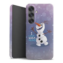 DeinDesign Galaxy S25 Handy Premium Case Smartphone Handyh&uuml;lle Schutzh&uuml;lle gl&auml;nzend Frozen Olaf Official Licensed Product Frozen Premium Case