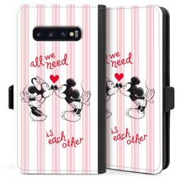 DeinDesign Galaxy S10 Plus Handy Klapph&uuml;lle Handyh&uuml;lle aus Kunst Leder schwarz Flip Case Love Disney Sideflip mit Lasche