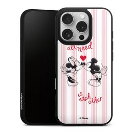 DeinDesign iPhone 16 Pro Handy Premium Silikon H&uuml;lle Handyh&uuml;lle schwarz Case Love Disney Silikon Premium Case