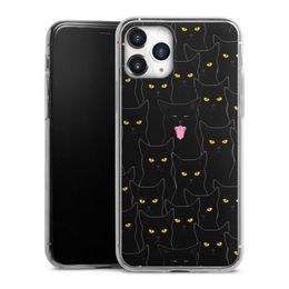 DeinDesign iPhone 11 Pro Handy Slim Case Silikon Handyh&uuml;lle transparent H&uuml;lle extra d&uuml;nn Muster Eye Cat Silikon Slim Case