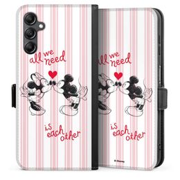 DeinDesign Galaxy A14 5G Handy Klapph&uuml;lle Handyh&uuml;lle aus Kunst Leder schwarz Flip Case Love Disney Sideflip mit Lasche