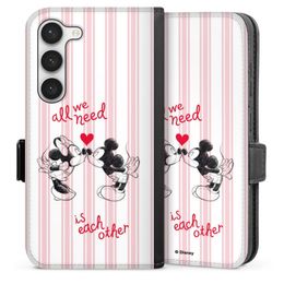 DeinDesign Galaxy S23 Handy Klapph&uuml;lle Handyh&uuml;lle aus Kunst Leder schwarz Flip Case Love Disney Sideflip mit Lasche