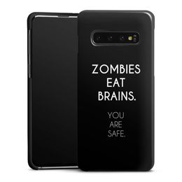 DeinDesign Galaxy S10 Handy Premium Case Smartphone Handyh&uuml;lle Schutzh&uuml;lle gl&auml;nzend Statement Funny Zombie Premium Case