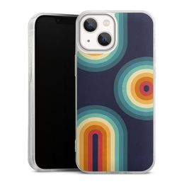DeinDesign iPhone 13 Mini Handy Slim Case Silikon Handyh&uuml;lle transparent H&uuml;lle extra d&uuml;nn Retro Colourful Rainbow Silikon Slim Case