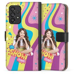 DeinDesign Galaxy A53 5G Handy Klapph&uuml;lle Handyh&uuml;lle aus Kunst Leder schwarz Flip Case Soy Luna Official Licensed Product Disney Sideflip mit langer Lasche