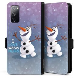 DeinDesign Galaxy S20 Handy Klapph&uuml;lle Handyh&uuml;lle aus Kunst Leder schwarz Flip Case Frozen Olaf Official Licensed Product Frozen Sideflip mit Lasche