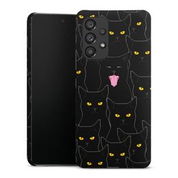 DeinDesign Galaxy A53 5G Handy Premium Case Smartphone Handyh&uuml;lle Schutzh&uuml;lle matt Muster Eye Cat Premium Case