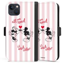 DeinDesign iPhone 13 Handy Klapph&uuml;lle Handyh&uuml;lle aus Kunst Leder schwarz Flip Case Love Disney Sideflip mit Lasche