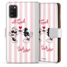 DeinDesign Galaxy A41 Handy Klapph&uuml;lle Handyh&uuml;lle aus Kunst Leder wei&szlig; Flip Case Love Disney Sideflip mit Lasche