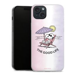 DeinDesign iPhone 15 Plus Handy Slim Case Silikon Handyh&uuml;lle transparent H&uuml;lle extra d&uuml;nn Snoopy Official Licensed Product Peanuts Silikon Slim Case