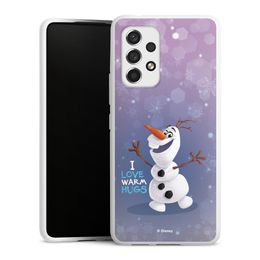 DeinDesign Galaxy A53 5G Handy Silikon H&uuml;lle Case wei&szlig; Handyh&uuml;lle Frozen Olaf Official Licensed Product Frozen Silikon Case