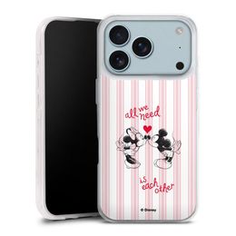 DeinDesign iPhone 17 Pro Handy Silikon H&uuml;lle Case transparent Handyh&uuml;lle Love Disney Silikon Case