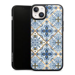 DeinDesign iPhone 14 Handy Premium Silikon H&uuml;lle Handyh&uuml;lle schwarz Case Mandala Retro Mosaic Silikon Premium Case