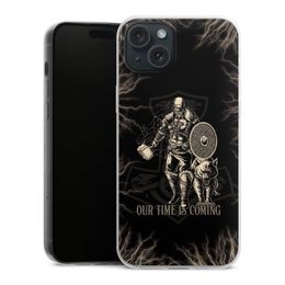 DeinDesign iPhone 15 Plus Handy Slim Case Silikon Handyh&uuml;lle transparent H&uuml;lle extra d&uuml;nn Wikinger Vikings Tv Show Designs Silikon Slim Case