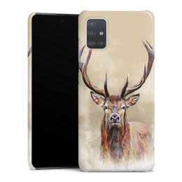 DeinDesign Galaxy A51 Handy Premium Case Smartphone Handyh&uuml;lle Schutzh&uuml;lle gl&auml;nzend Animal Look Deer Reindeer Premium Case