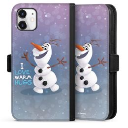 DeinDesign iPhone 11 Handy Klapph&uuml;lle Handyh&uuml;lle aus Kunst Leder schwarz Flip Case Frozen Olaf Official Licensed Product Frozen Sideflip mit Lasche