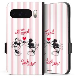 DeinDesign Google Pixel 10 Pro XL Handy Klapph&uuml;lle Handyh&uuml;lle aus Kunst Leder schwarz Flip Case Love Disney Sideflip mit Lasche