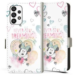 DeinDesign Galaxy A53 5G Handy Klapph&uuml;lle Handyh&uuml;lle aus Kunst Leder wei&szlig; Flip Case Disney Minnie Mouse Official Licensed Product Sideflip mit Lasche