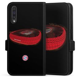 DeinDesign Galaxy A50 Handy Klapph&uuml;lle Handyh&uuml;lle aus Kunst Leder schwarz Flip Case Fc Bayern M&uuml;nchen Fcb Official Licensed Product Stadium Sideflip mit Lasche