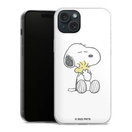DeinDesign iPhone 15 Plus Handy Slim Case Silikon Handyh&uuml;lle transparent H&uuml;lle extra d&uuml;nn Snoopy Love Peanuts Silikon Slim Case