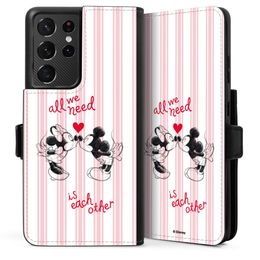 DeinDesign Galaxy S21 Ultra 5G Handy Klapph&uuml;lle Handyh&uuml;lle aus Kunst Leder schwarz Flip Case Love Disney Sideflip mit Lasche