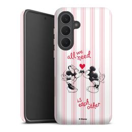 DeinDesign Galaxy S25 FE Handy Panzer Handyh&uuml;lle robuste Outdoor H&uuml;lle Schutzh&uuml;lle gl&auml;nzend Love Disney Tough Case