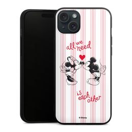DeinDesign iPhone 15 Plus Handy Premium Silikon H&uuml;lle Handyh&uuml;lle schwarz Case Love Disney Silikon Premium Case