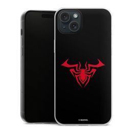 DeinDesign iPhone 15 Plus Handy Slim Case Silikon Handyh&uuml;lle transparent H&uuml;lle extra d&uuml;nn Spiderman Logo Marvel Silikon Slim Case
