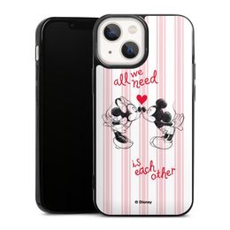 DeinDesign iPhone 13 Mini Handy Slim Case extra d&uuml;nn Silikon Handyh&uuml;lle schwarz H&uuml;lle Love Disney Silikon Slim Case