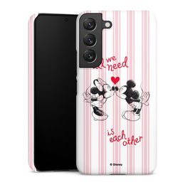 DeinDesign Galaxy S22 Handy Premium Case Smartphone Handyh&uuml;lle Schutzh&uuml;lle gl&auml;nzend Love Disney Premium Case