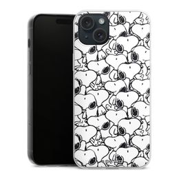 DeinDesign iPhone 15 Plus Handy Slim Case Silikon Handyh&uuml;lle transparent H&uuml;lle extra d&uuml;nn Peanuts Snoopy Muster Silikon Slim Case