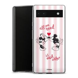 DeinDesign Google Pixel 6a Handy Silikon H&uuml;lle Case transparent Handyh&uuml;lle Love Disney Silikon Case