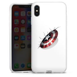 DeinDesign iPhone Xs Max Handy Silikon H&uuml;lle Case transparent Handyh&uuml;lle Captain America Official Licensed Product Marvel Silikon Case