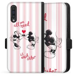 DeinDesign Galaxy A50 Handy Klapph&uuml;lle Handyh&uuml;lle aus Kunst Leder schwarz Flip Case Love Disney Sideflip mit Lasche