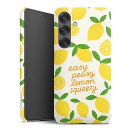 DeinDesign Galaxy S25+ Handy Premium Case Smartphone Handyh&uuml;lle Schutzh&uuml;lle gl&auml;nzend Lemon Statement Spruch Premium Case
