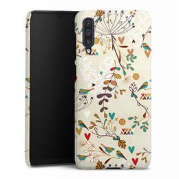 DeinDesign Galaxy A50 Handy Premium Case Smartphone Handyh&uuml;lle Schutzh&uuml;lle matt Flowers Bird Retro Premium Case