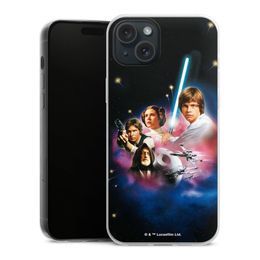 DeinDesign iPhone 15 Plus Handy Slim Case Silikon Handyh&uuml;lle transparent H&uuml;lle extra d&uuml;nn Star Wars Lightsaber Merchandise Silikon Slim Case