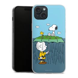 DeinDesign iPhone 15 Plus Handy Slim Case Silikon Handyh&uuml;lle transparent H&uuml;lle extra d&uuml;nn Peanuts Children Snoopy Silikon Slim Case
