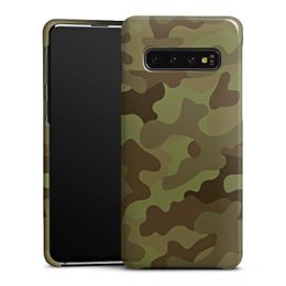 DeinDesign Galaxy S10 Handy Premium Case Smartphone Handyh&uuml;lle Schutzh&uuml;lle gl&auml;nzend Camouflage Tarnmuster Army Premium Case